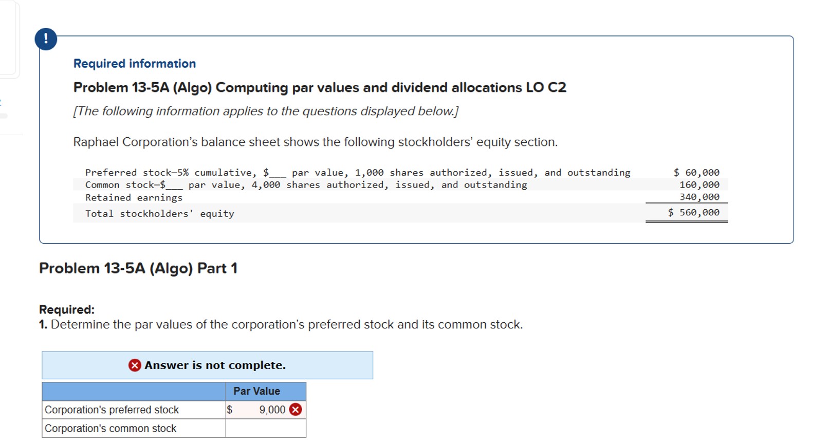 Solved !Required informationProblem 13-5A (Algo) ﻿Computing | Chegg.com