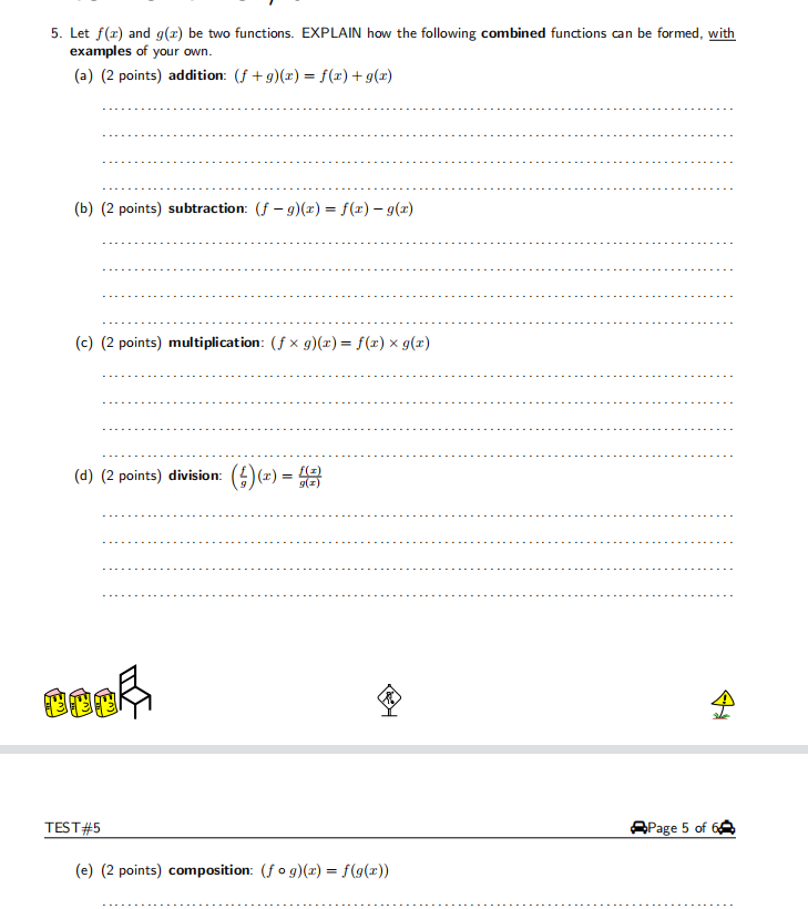 Solved 5. Let f(t) and g(x) be two functions. EXPLAIN how | Chegg.com
