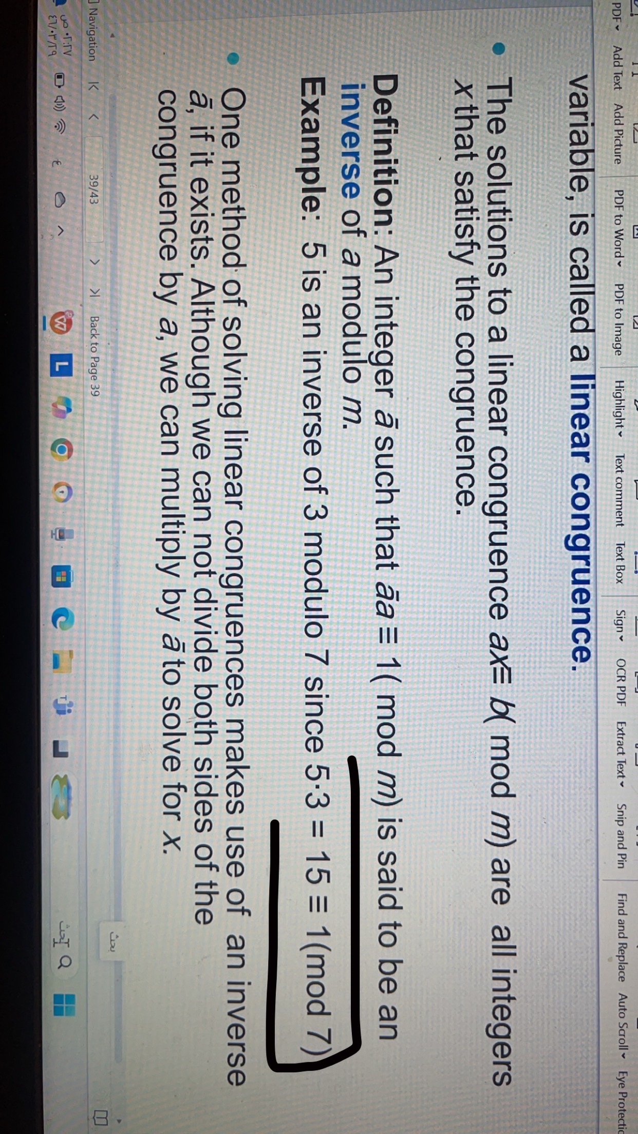 Solved variable, is called a linear congruence.The solutions | Chegg.com