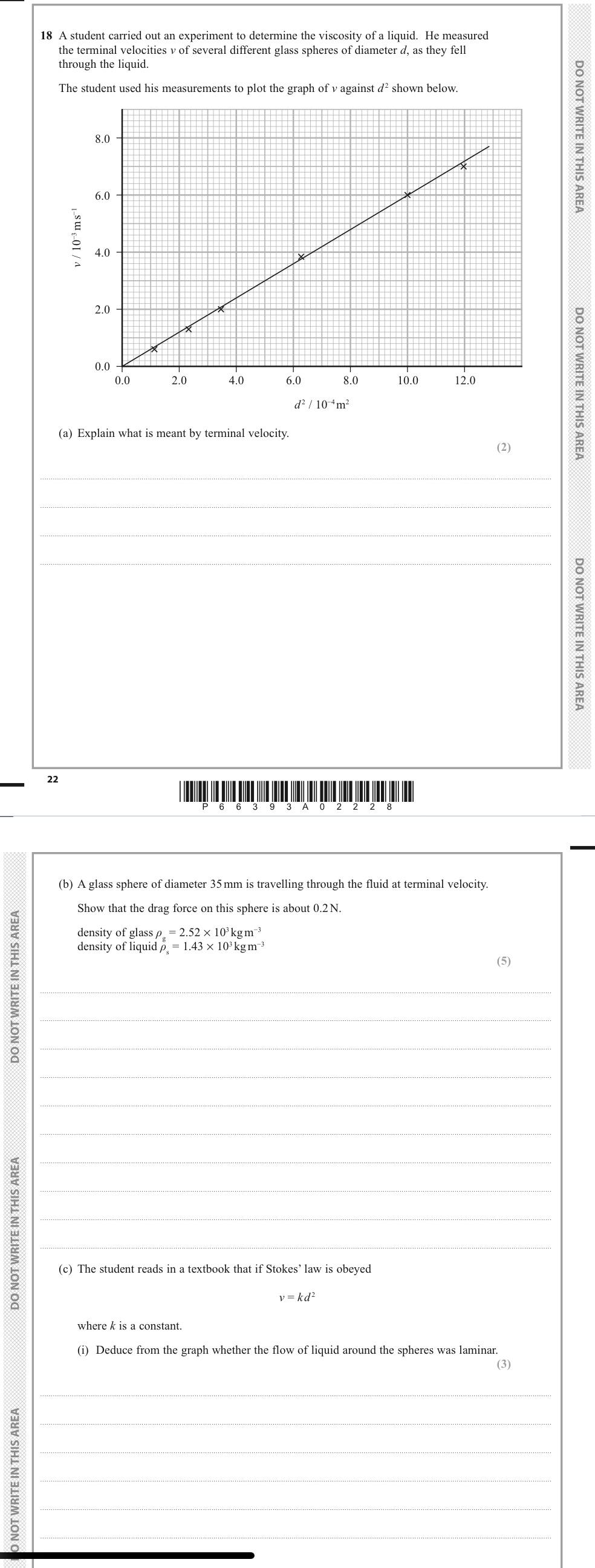 Solved 18 A student carried out an experiment to determine | Chegg.com