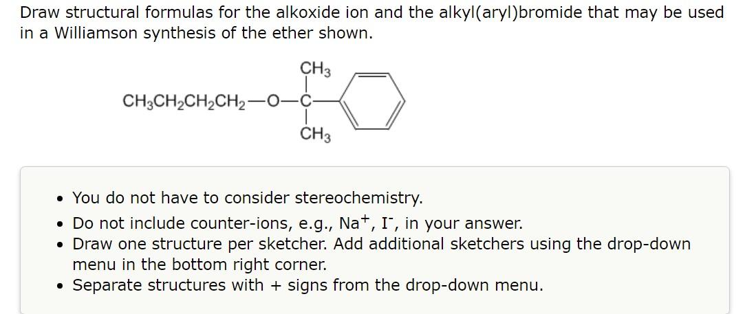 Solved Draw structural formulas for the alkoxide ion and the | Chegg.com