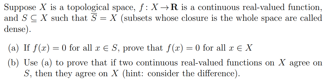 Solved Suppose X is a topological space, f:X→R is a | Chegg.com