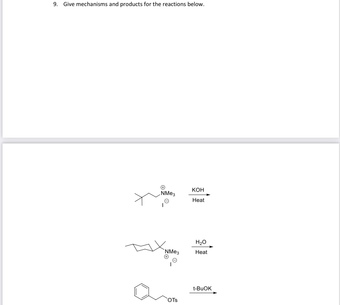 Solved 9. Give mechanisms and products for the reactions | Chegg.com