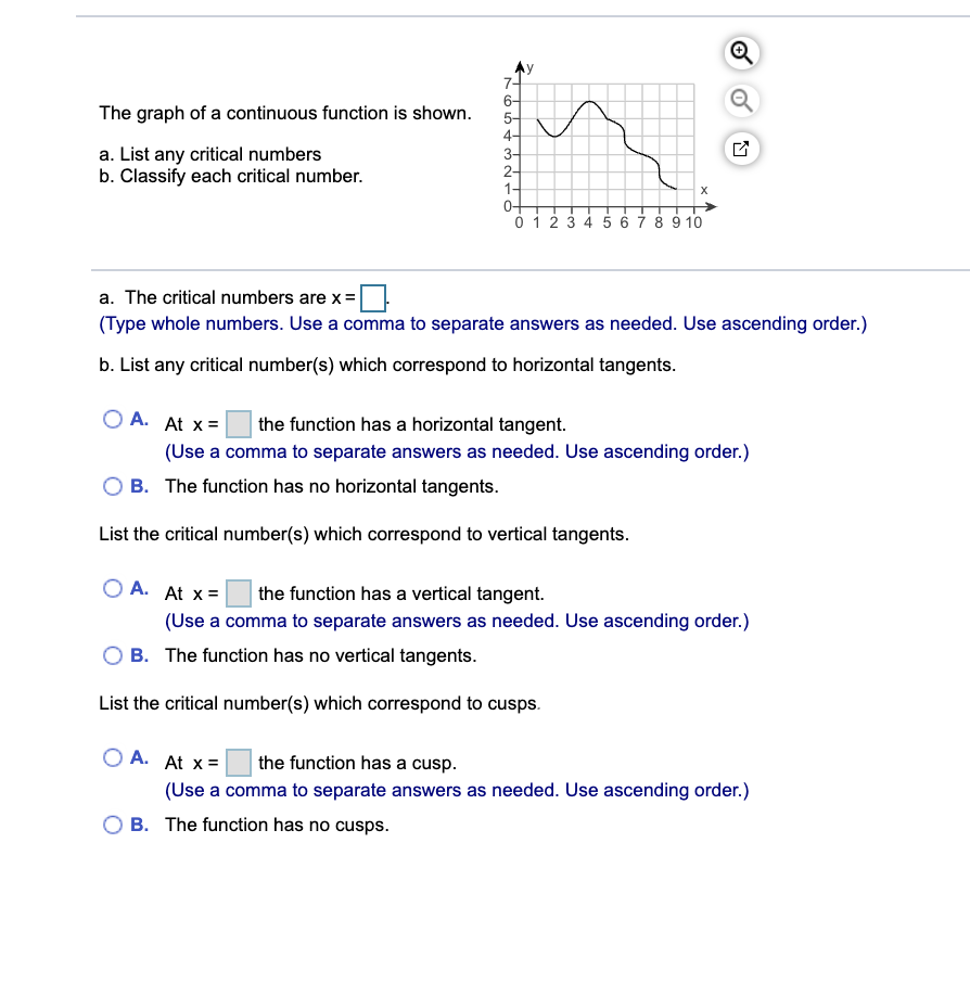 Solved The graph of a continuous function is shown. a. List | Chegg.com
