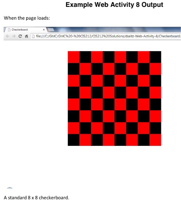 Solved Example Web Activity 8 output When the page loads: D | Chegg.com