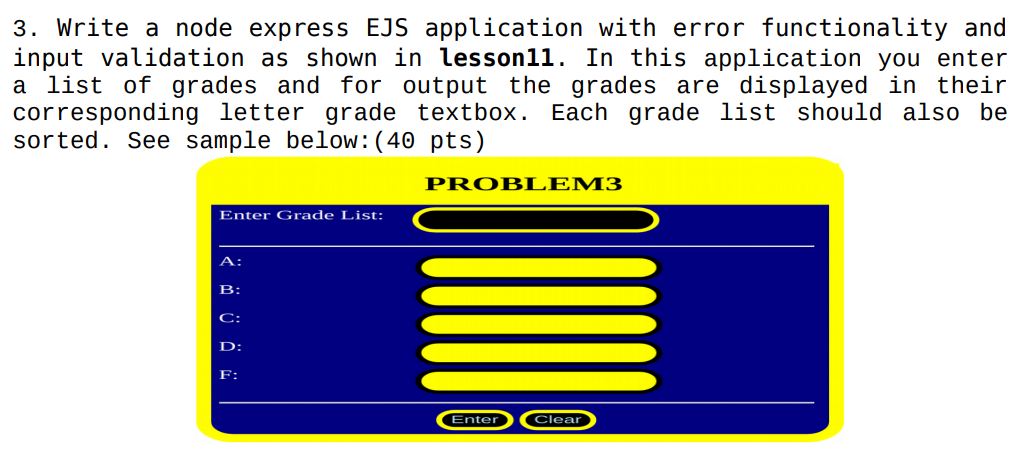 Solved 3 Write A Node Express Ejs Application With Error