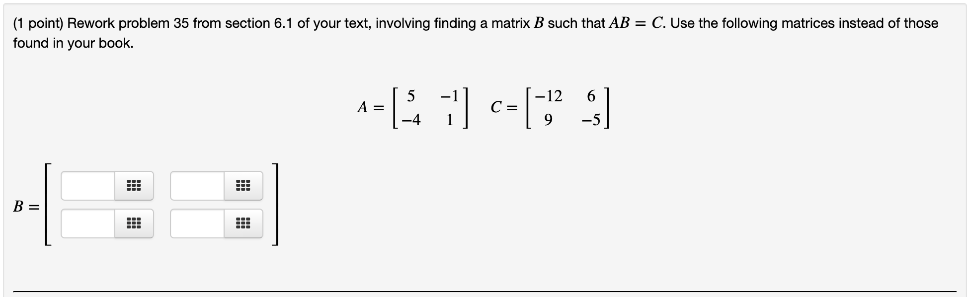 Solved (1 point) Rework problem 35 from section 6.1 of your | Chegg.com
