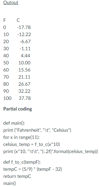 Solved Recall that we wrote a program to convert from | Chegg.com