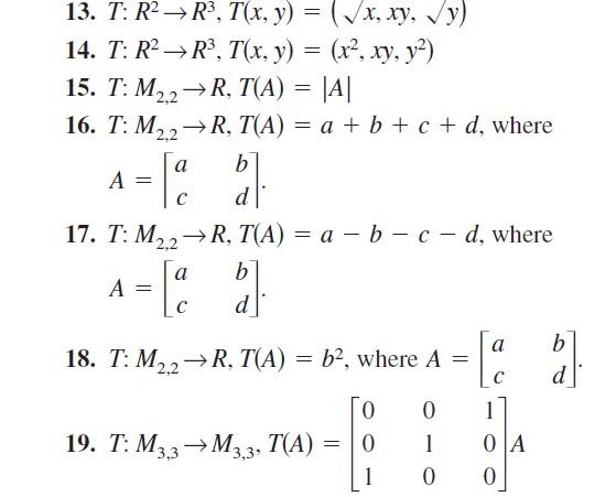 Solved Linear Transformations In Exercises 9-22, determine | Chegg.com