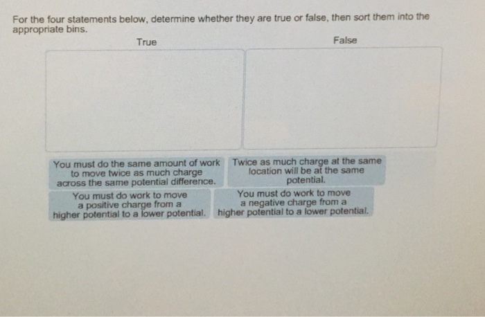 Solved For the four statements below, determine whether they | Chegg.com