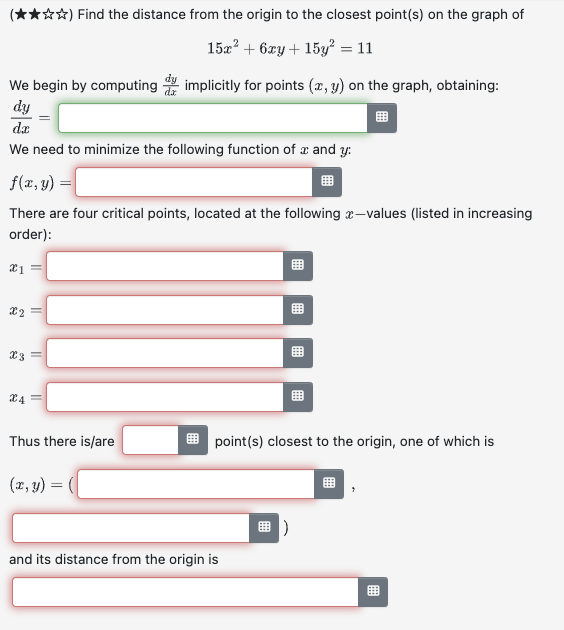 Solved ( ⋆⋆⋆Δ今) Find the distance from the origin to the | Chegg.com