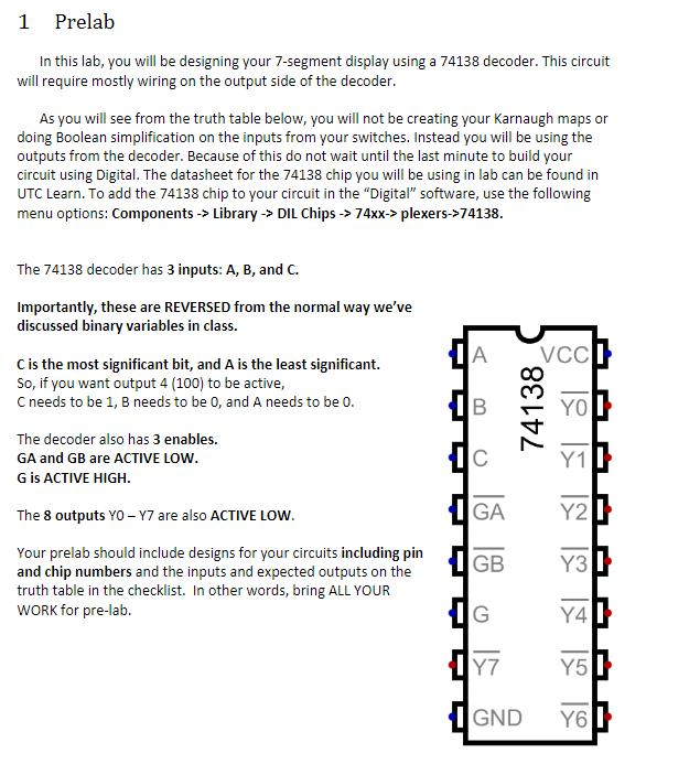 Solved 1 Prelab In this lab, you will be designing your | Chegg.com