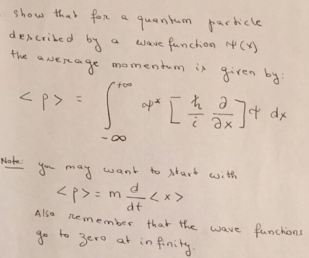 Solved Show that for a quantum particle described by a wave | Chegg.com