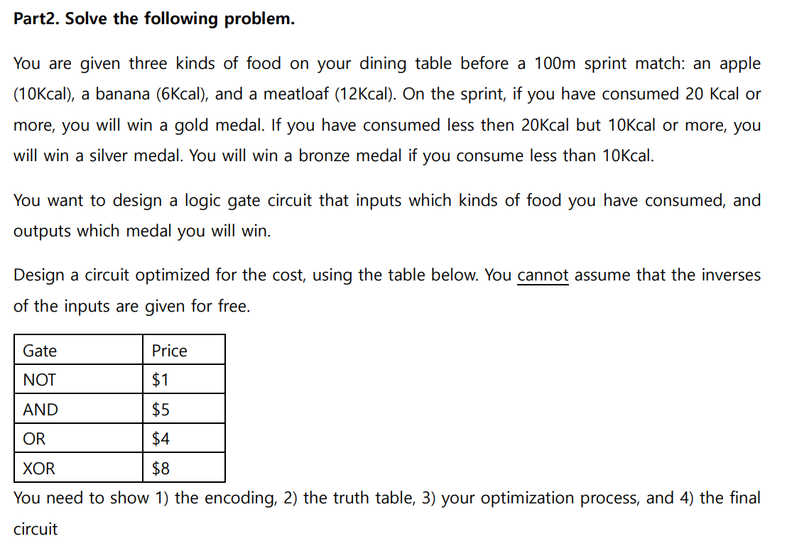 Solved Part2. Solve the following problem. You are given | Chegg.com
