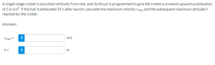 Solved A single-stage rocket is launched vertically from | Chegg.com