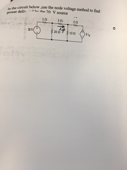 Solved In the circuit below .use the node voltage method to | Chegg.com