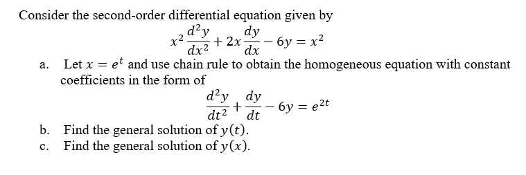 Solved Consider the second-order differential equation given | Chegg.com