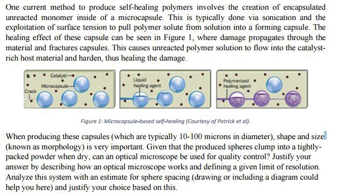 Solved One current method to produce self-healing polymers | Chegg.com