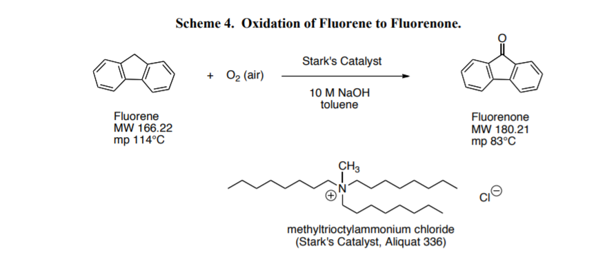 Fluorene oxidized to Fluorenone via NaOH. Why is it | Chegg.com