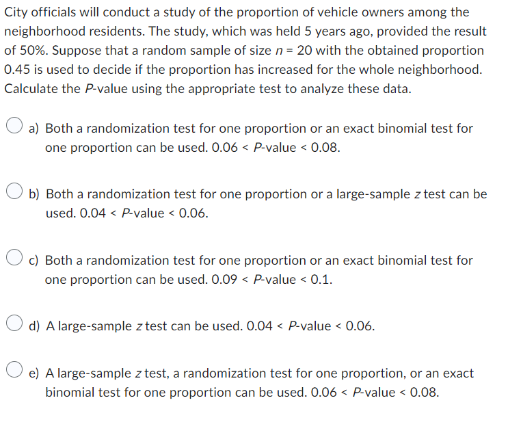 Solved City officials will conduct a study of the proportion | Chegg.com