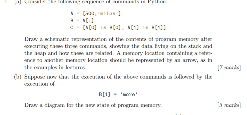 Solved (a) Consider the following sequence of commands in | Chegg.com