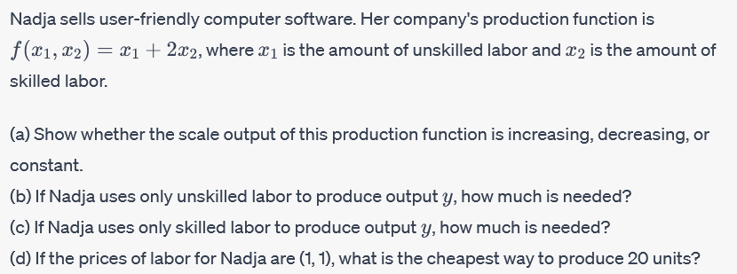 Solved Nadja sells user-friendly computer software. Her | Chegg.com