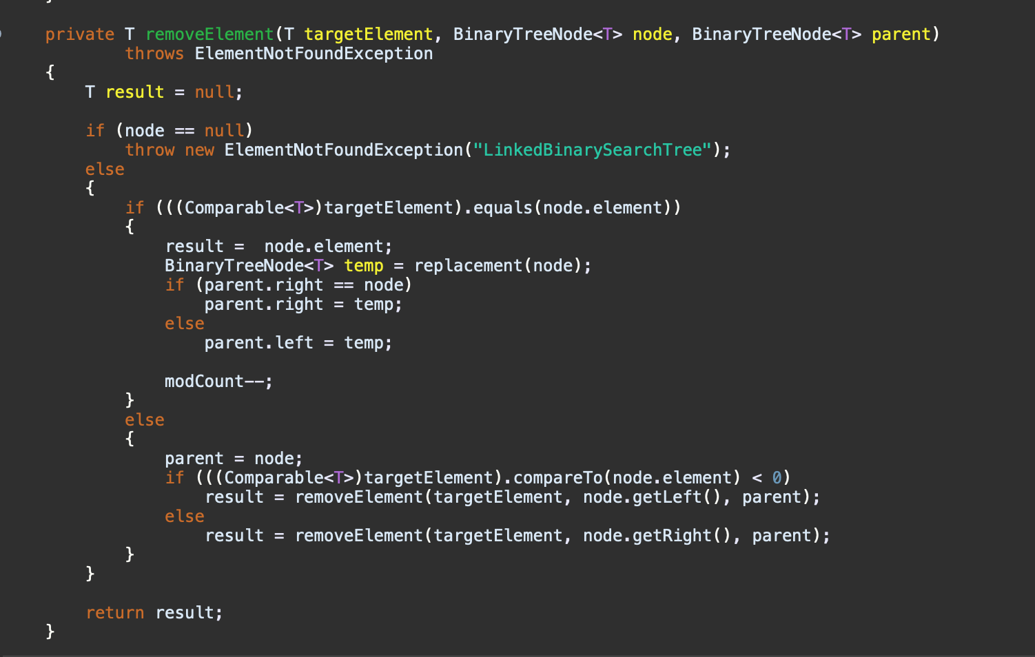 Solved private void addElement ( T element, BinaryTreeNode | Chegg.com