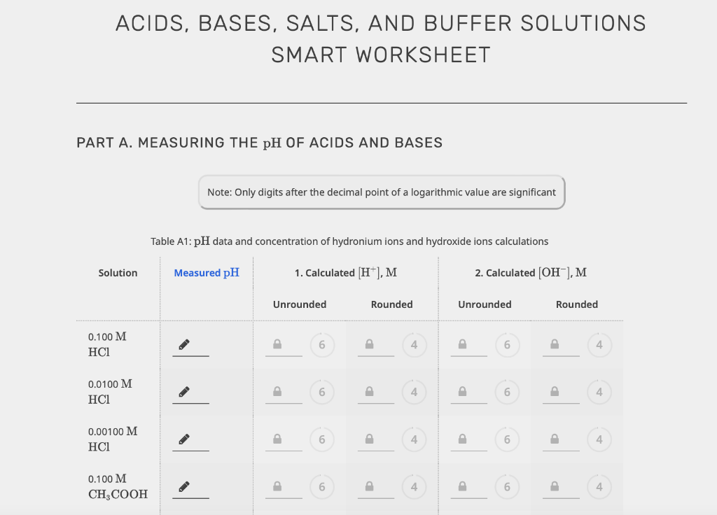 Solved ACIDS, BASES, SALTS, AND BUFFER SOLUTIONS SMART | Chegg.com