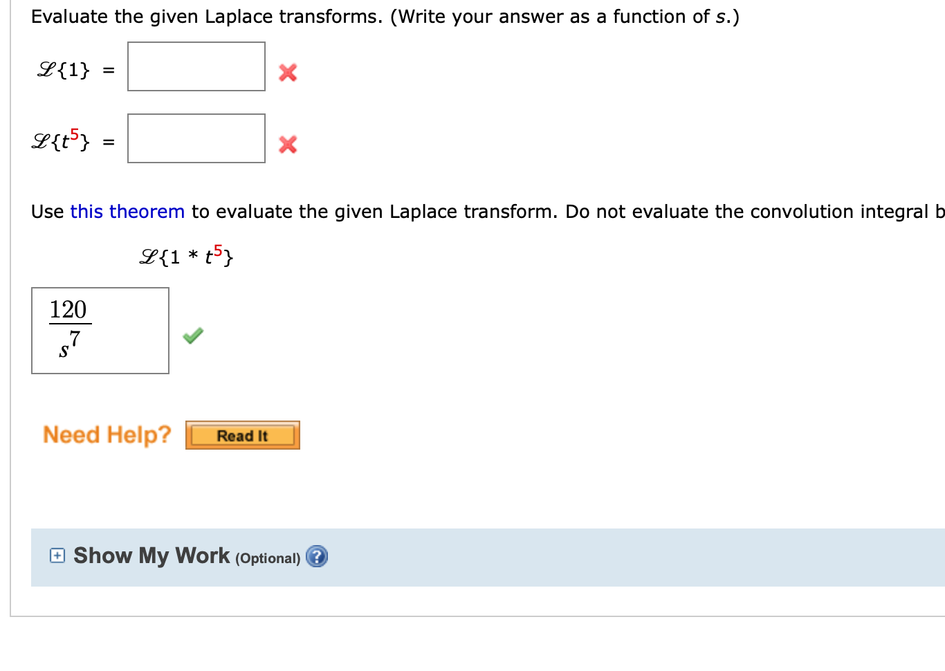 Solved Evaluate the given Laplace transforms. (Write your | Chegg.com