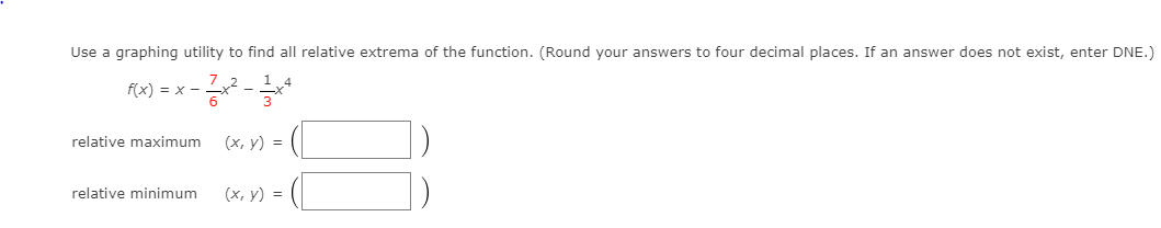 Solved Use a graphing utility to find all relative extrema | Chegg.com