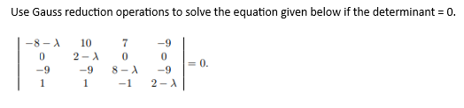 Solved Use Gauss reduction operations to solve the equation | Chegg.com