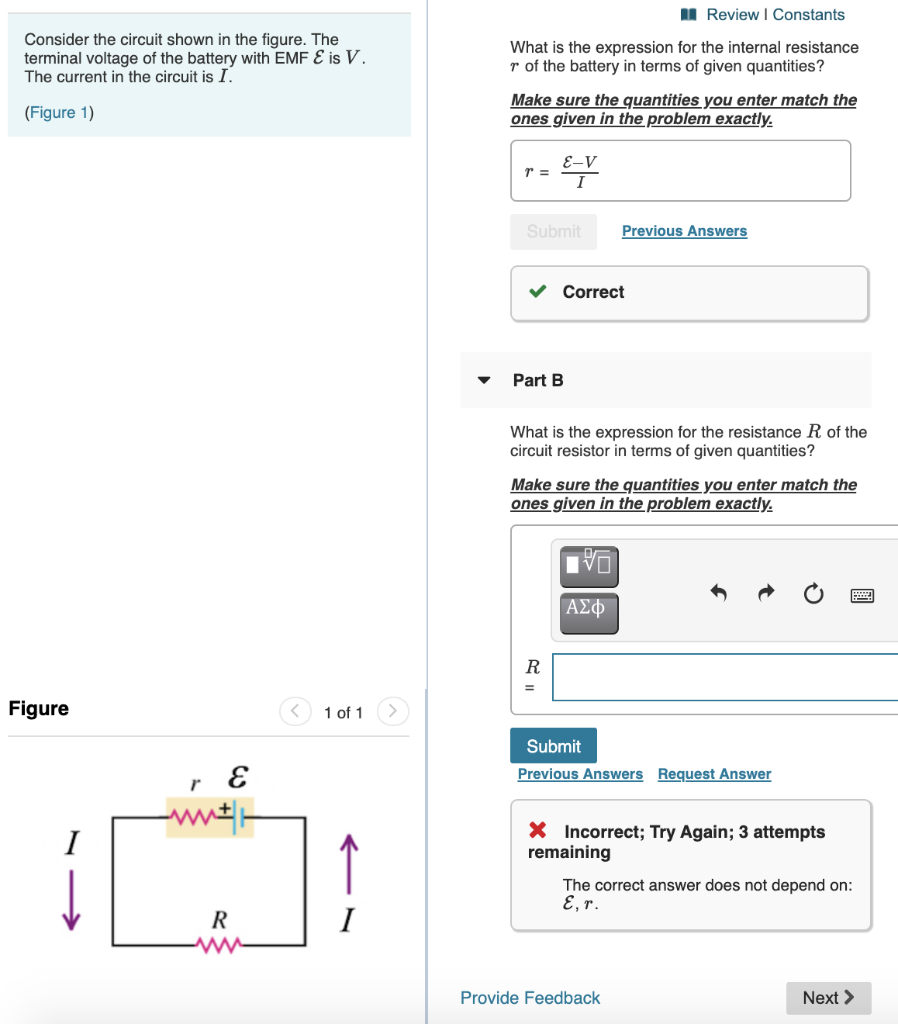 Solved MI Review | Constants Consider the circuit shown in | Chegg.com