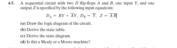Solved A sequential circuit with two D flip-flops A and B, | Chegg.com