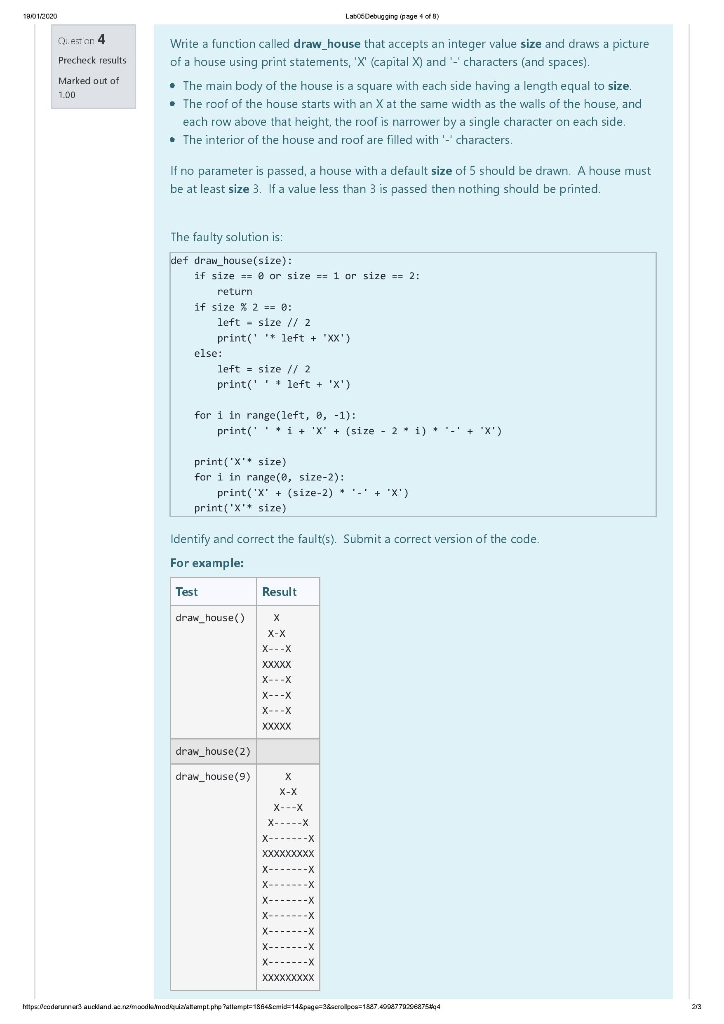 Solved 1801020 Labos Debugging page 4 of B) Question 4 Write | Chegg.com