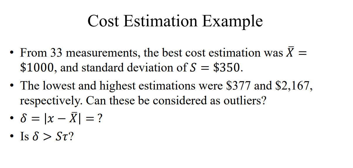 Solved Cost Estimation Example • From 33 measurements, the | Chegg.com