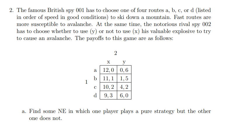 Solved The famous British spy 001 ﻿has to choose one of four | Chegg.com