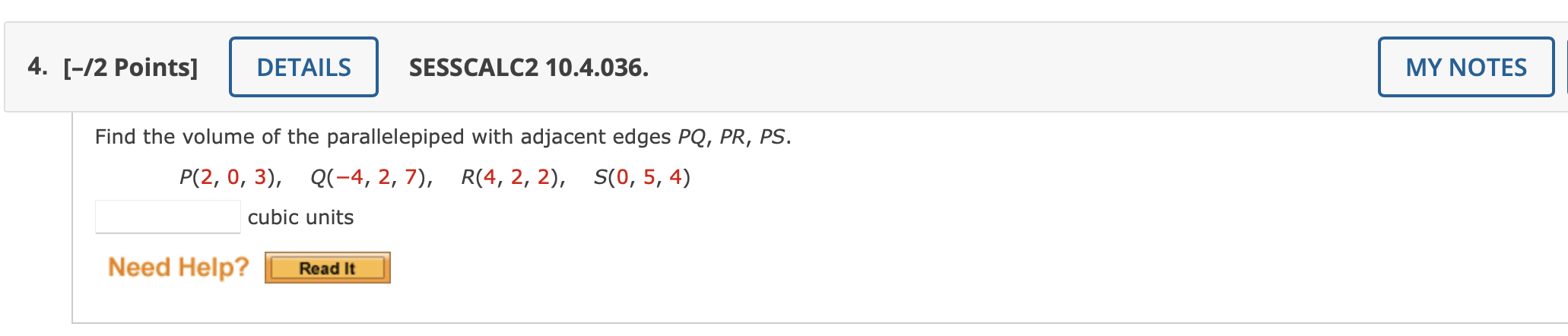 Solved Use the scalar triple product to determine whether | Chegg.com