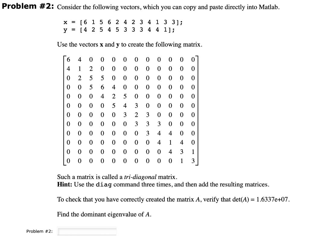 Solved Problem #2: Consider the following vectors, which you | Chegg.com