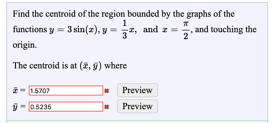 Solved Find the centroid of the region bounded by the graphs | Chegg.com