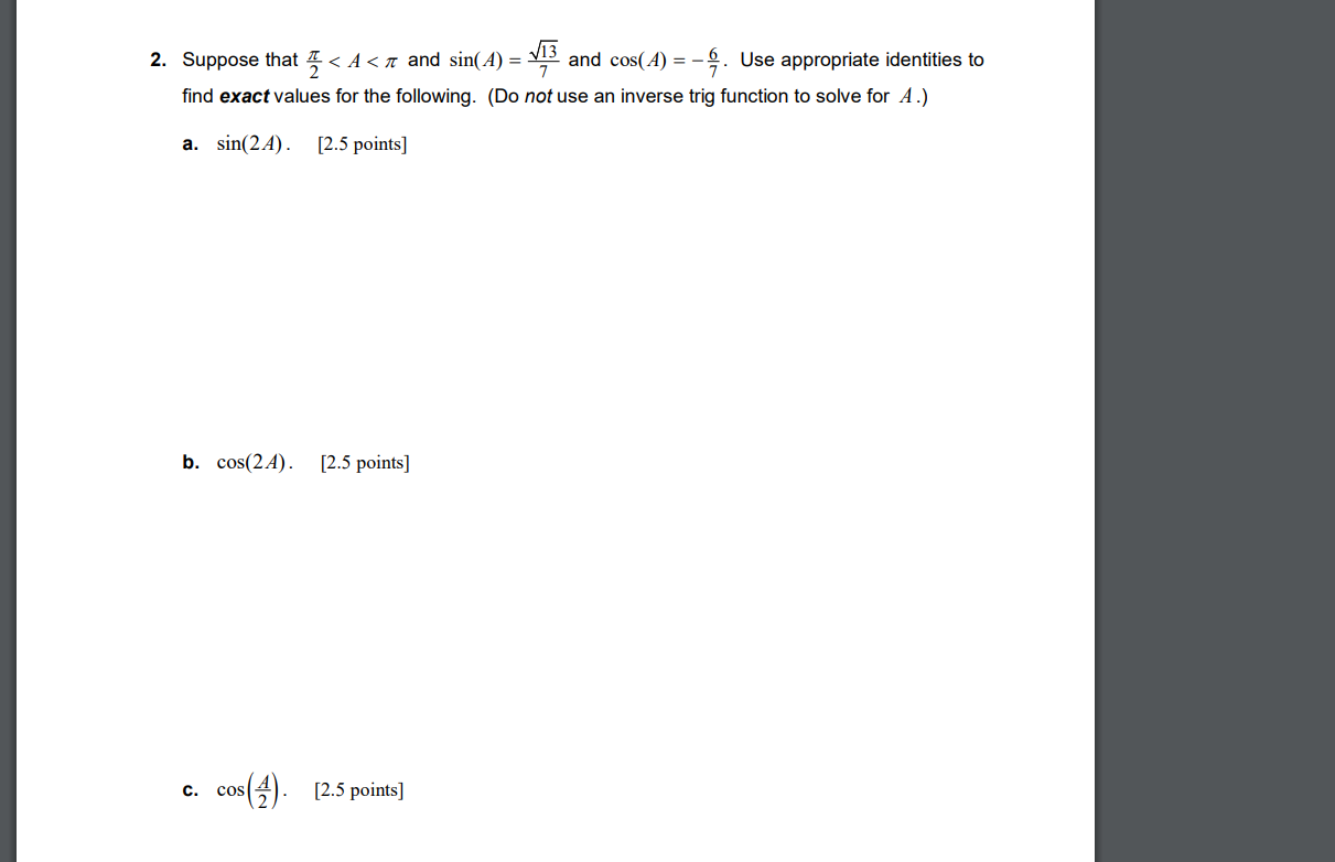 Solved 2. Suppose that | Chegg.com