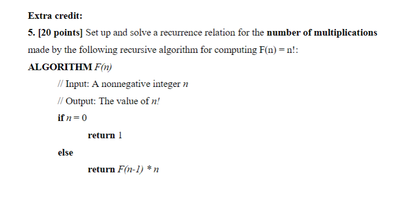 Solved Extra credit: 5. [20 points] Set up and solve a | Chegg.com