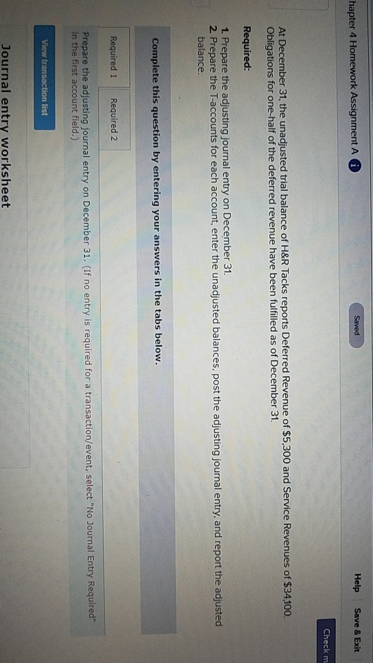 Solved Help Save & Exit hapter 4 Homework Assignment A Check | Chegg.com