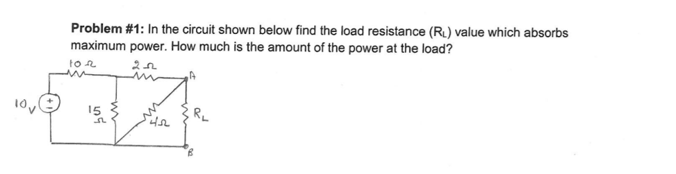 Solved Problem #1: In the circuit shown below find the load | Chegg.com