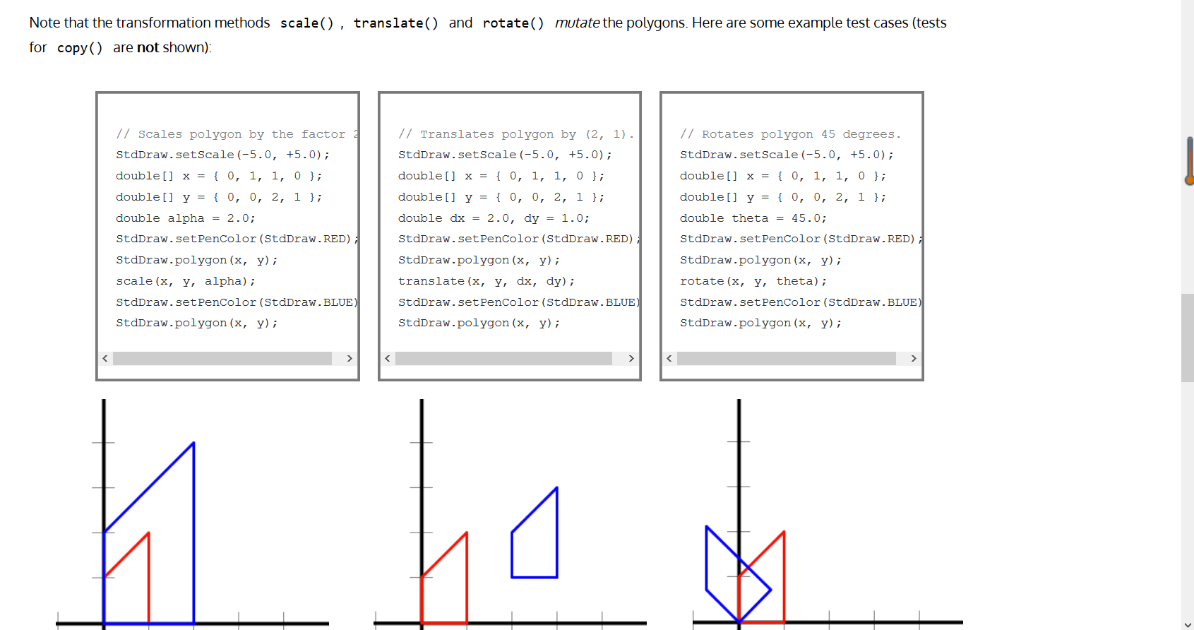Write a library of static methods that perform | Chegg.com