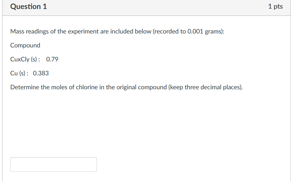 Solved Mass readings of the experiment are included below | Chegg.com