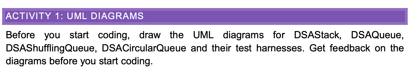 Solved Before you start coding, draw the UML diagrams for | Chegg.com