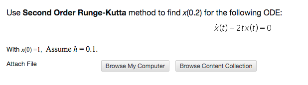 Solved Use Second Order Runge-Kutta method to find x(0.2) | Chegg.com