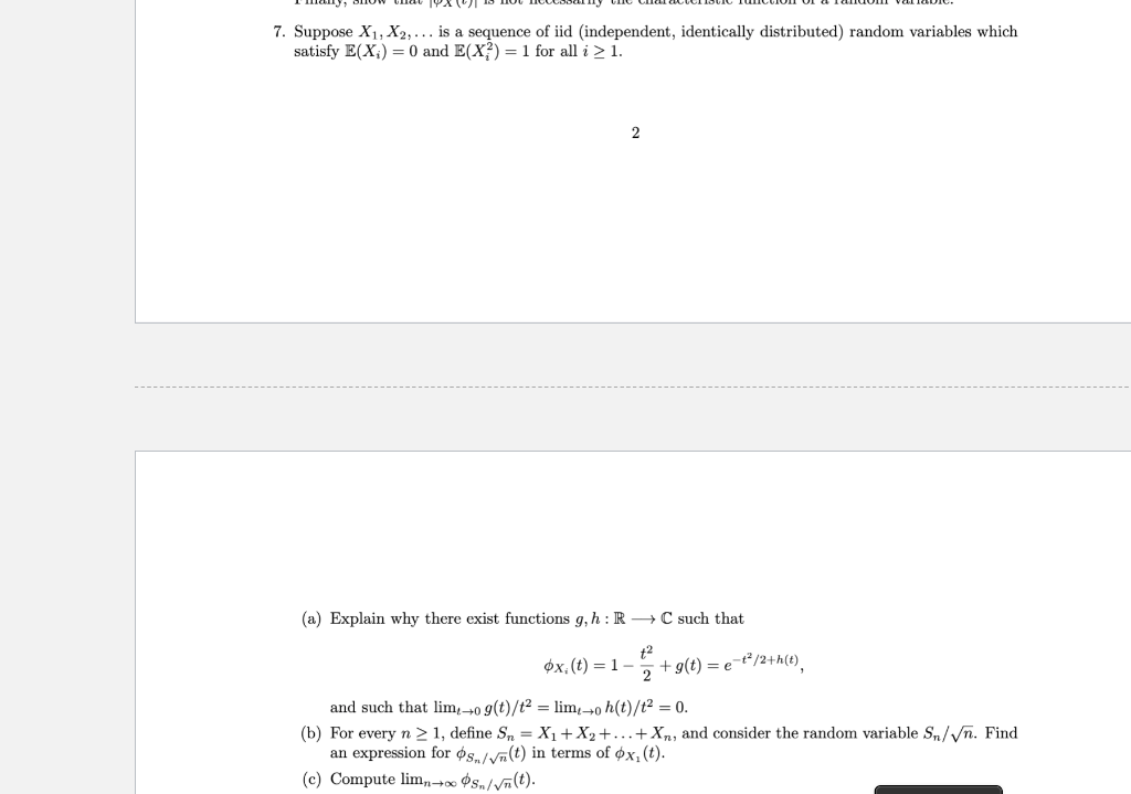 7. Suppose X1, X2,... is a sequence of iid | Chegg.com