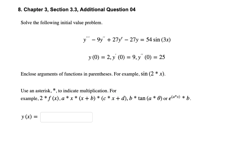 Solved 8. Chapter 3, Section 3.3, Additional Question 04 | Chegg.com