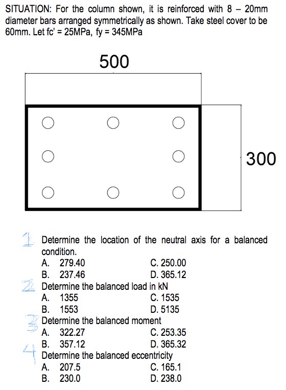 Solved For the column shown, it is reinforced with 8 – 20mm | Chegg.com